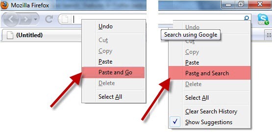 Get “Paste and Go” & “Paste and Search” Features In Firefox [add-on]